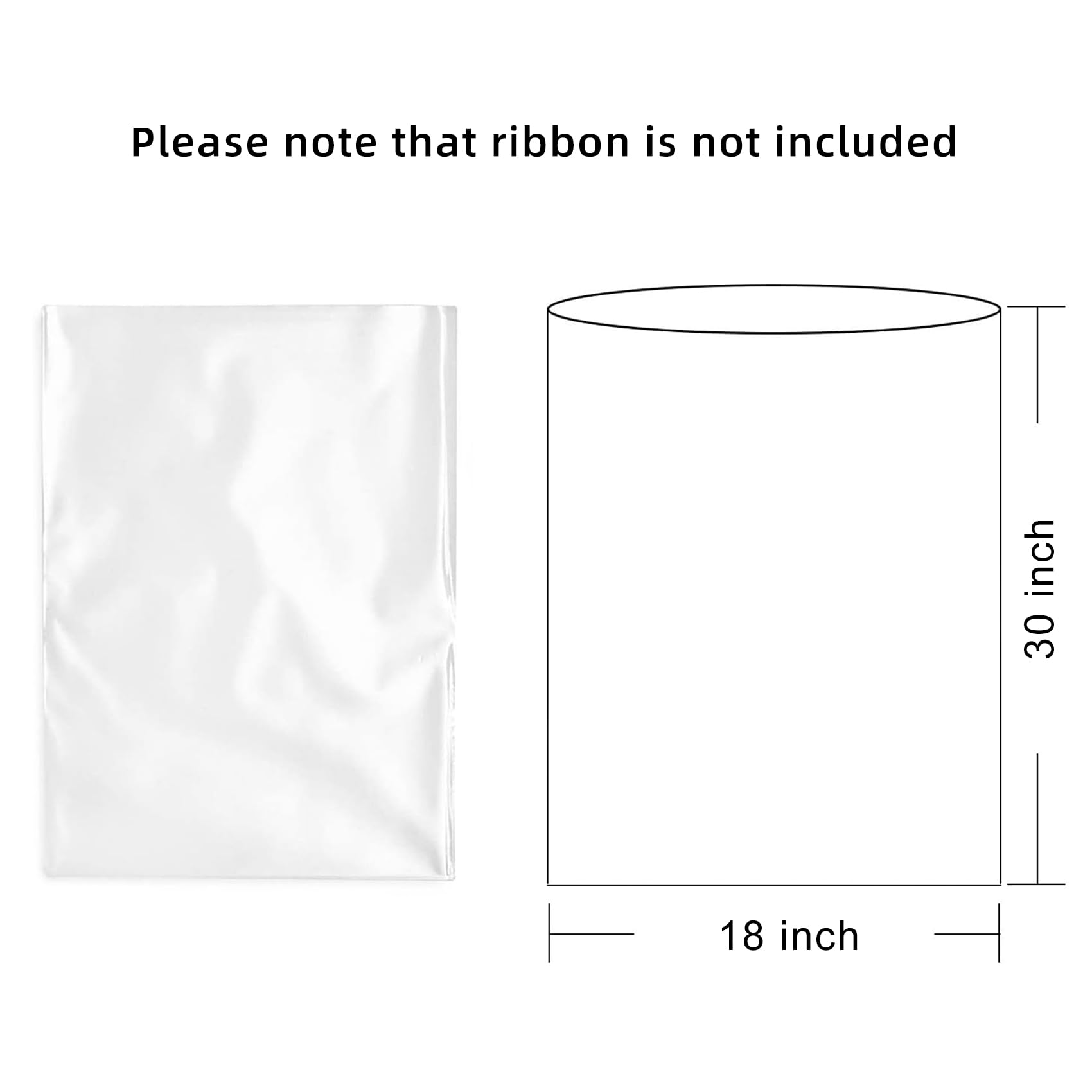 Morepack Cellophane Bags,18x30 Inch 20PCS Cellophane/Cello Wrap for Gift Baskets, Clear Basket Bags