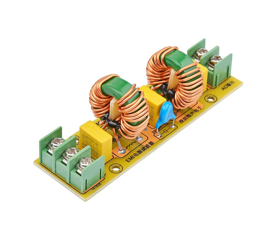 N/A 18A High Frequency AC Power Filter EMI Filter Module Anti-Jamming DIY for Speaker Audio Amplifier Home Theater