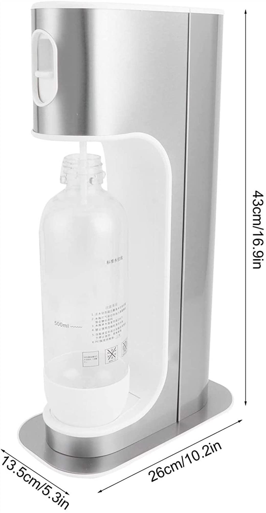Water Maker Soda Machine-Portable Bubble Soda Water Machine Manual Sparkling Water Drink Maker for Home Commercial Use