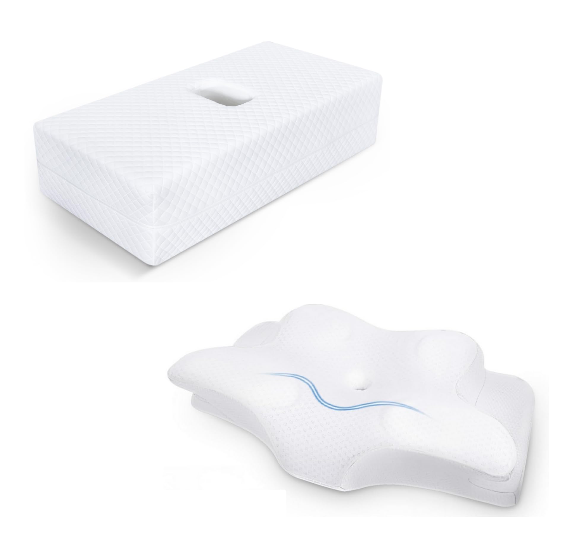 HOMCA Cervical Pillow for Neck Pain Relief, Ergonomic Neck Support Pillows for Sleeping, Orthopedic Memory Foam Neck Pillow for Side Back Stomach Sleepers with Soft Breathable Pillowcase