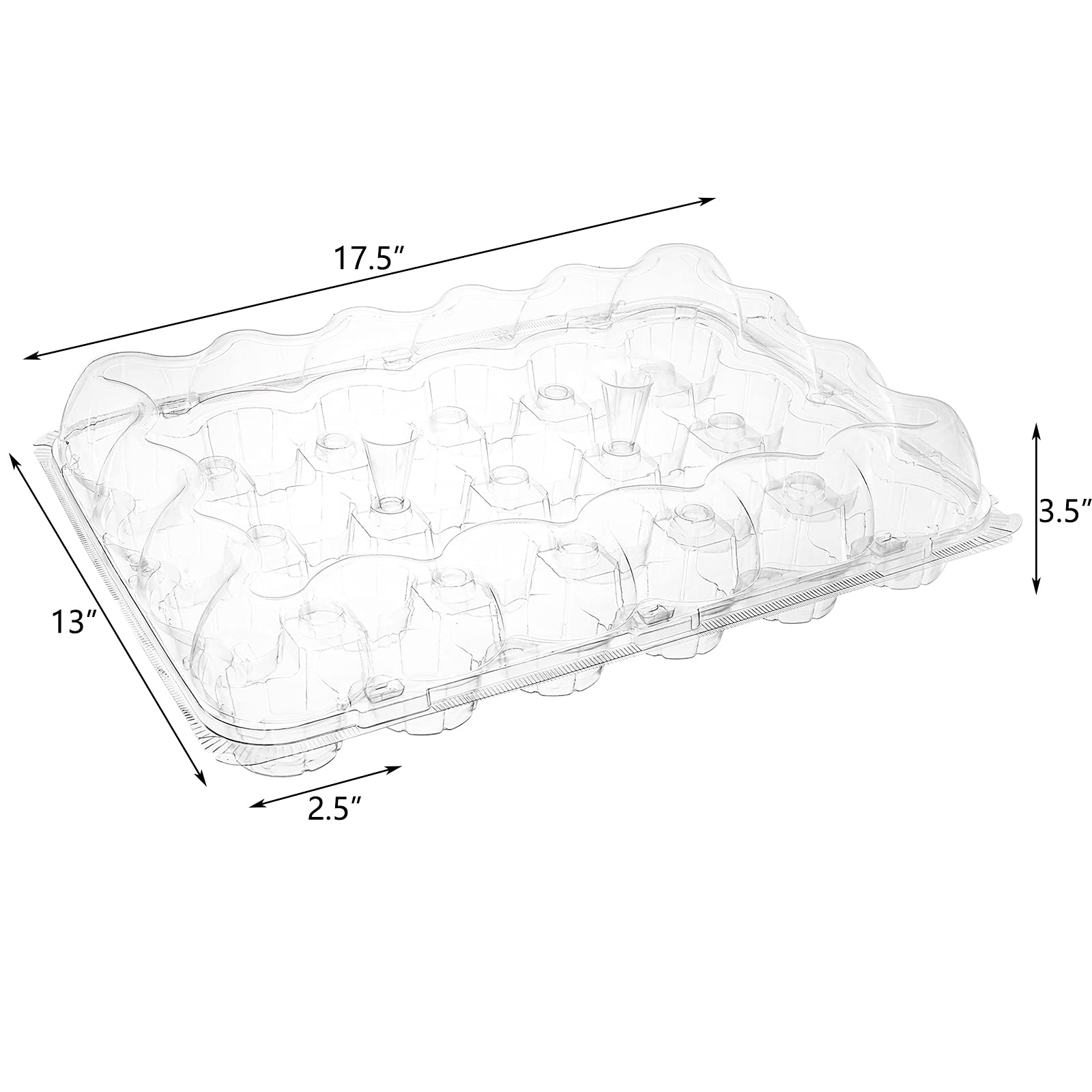 Hedume 7 Pack Cupcake Containers, 24 Counts Stackable Plastic Cupcake Boxes with Detachable Lid Perfect for Cupcakes, Muffin, BPA-free