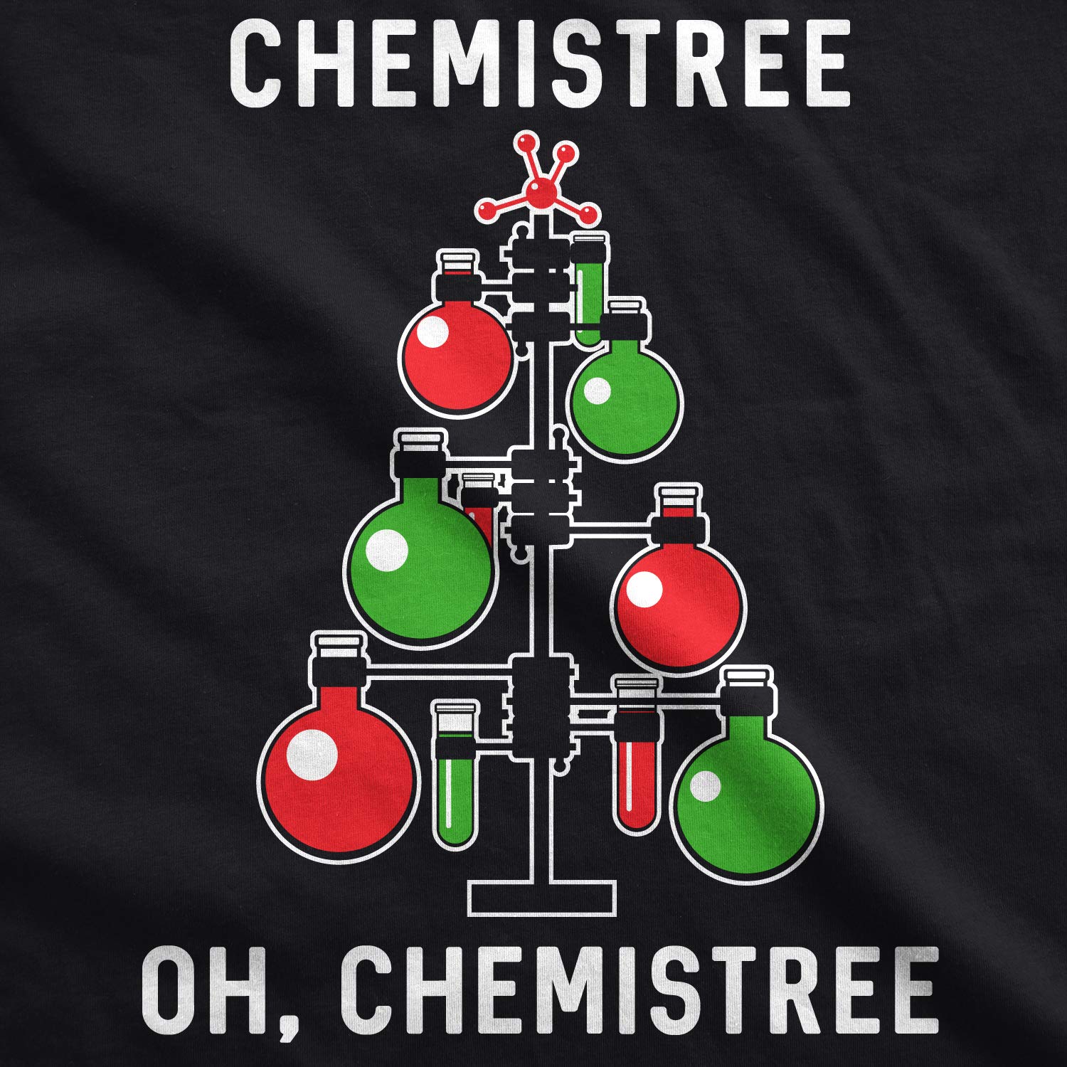 Mens Chemistree T Shirt Funny Chemistry Science Christmas Nerdy Graphic Cool Tee (Black) - XL