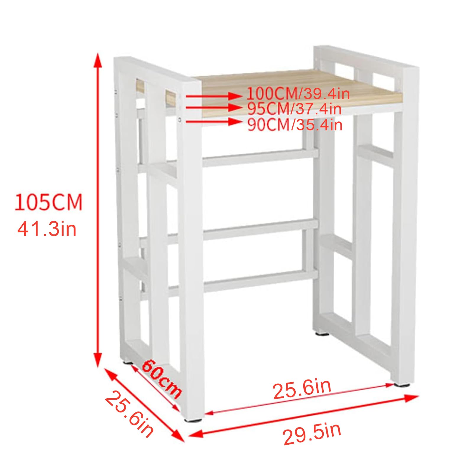Topjia Thicken Washing Machine Shelf with Adjustable Shelf,Space Saver Stackable Storage Shelf,Washer Dryer Stacking Rack Stand for Laundry Room Apartments Garages(29.5"x25.6"x41.3", White)