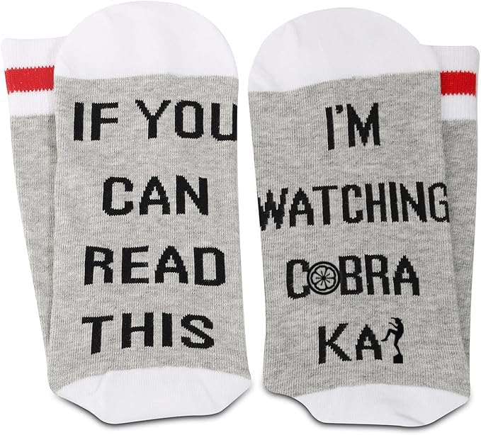 2 Pairs Novelty Socks For Men Women Karate Gift If You Can Read This I’m Watching Kai