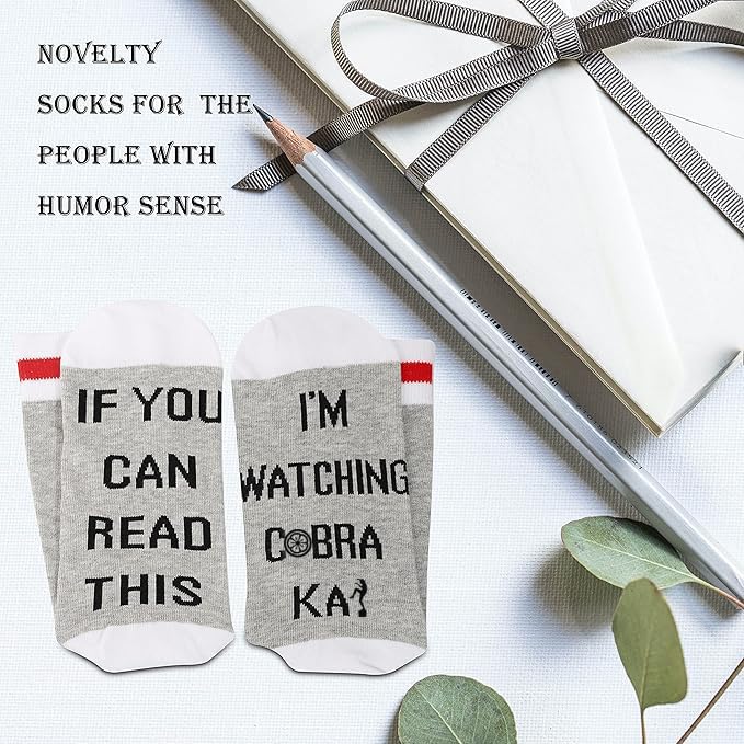2 Pairs Novelty Socks For Men Women Karate Gift If You Can Read This I’m Watching Kai
