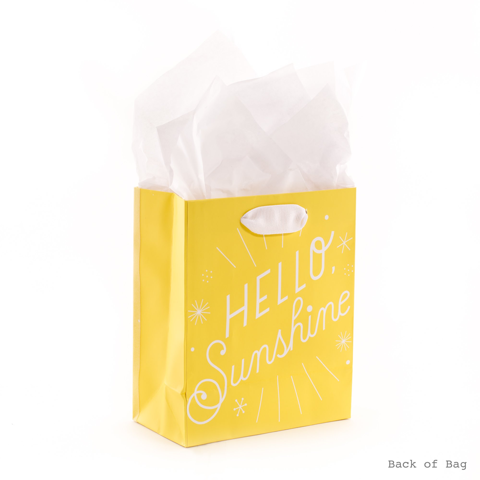 Hallmark 6" Small Yellow Gift Bag with Tissue Paper - Hello Sunshine - For Baby Showers, Birthdays, Get Well or Any Occasion