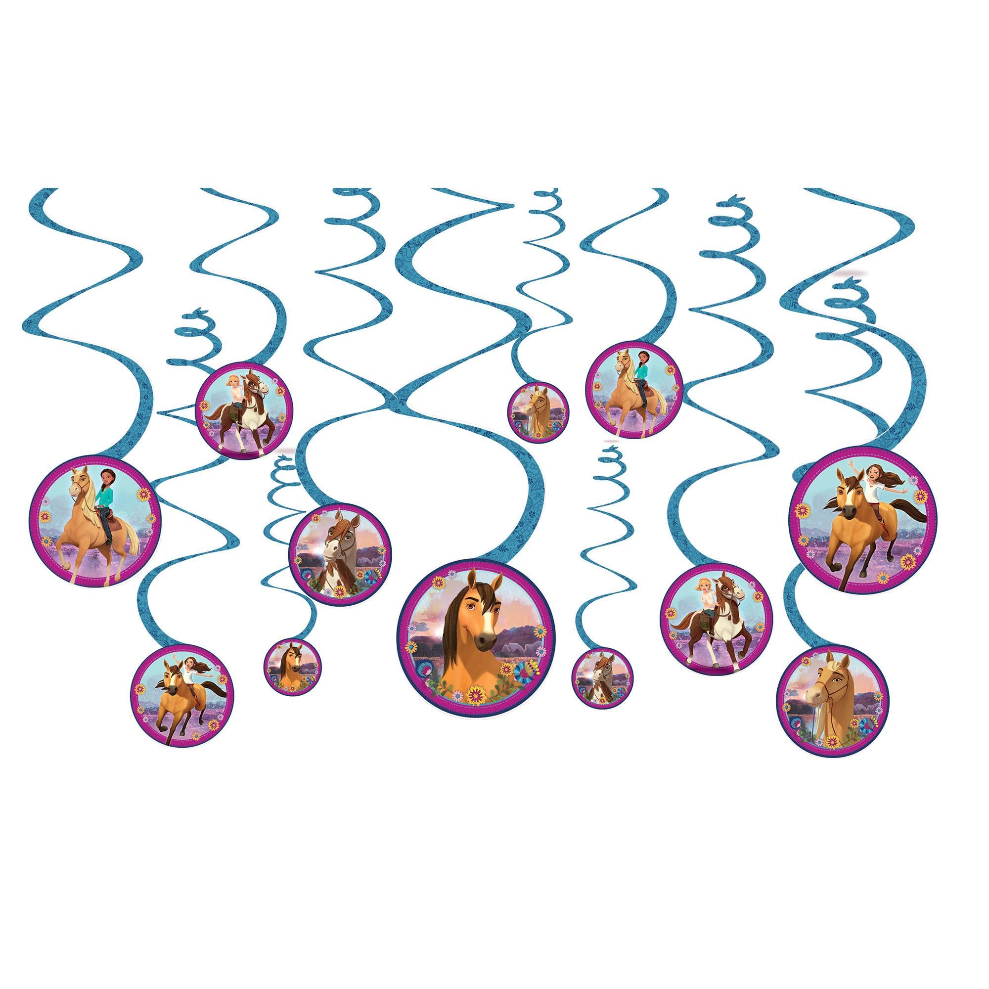 amscan Spirit Riding Free Hanging Swirl Decorations | Assorted Designs | 12 Pcs