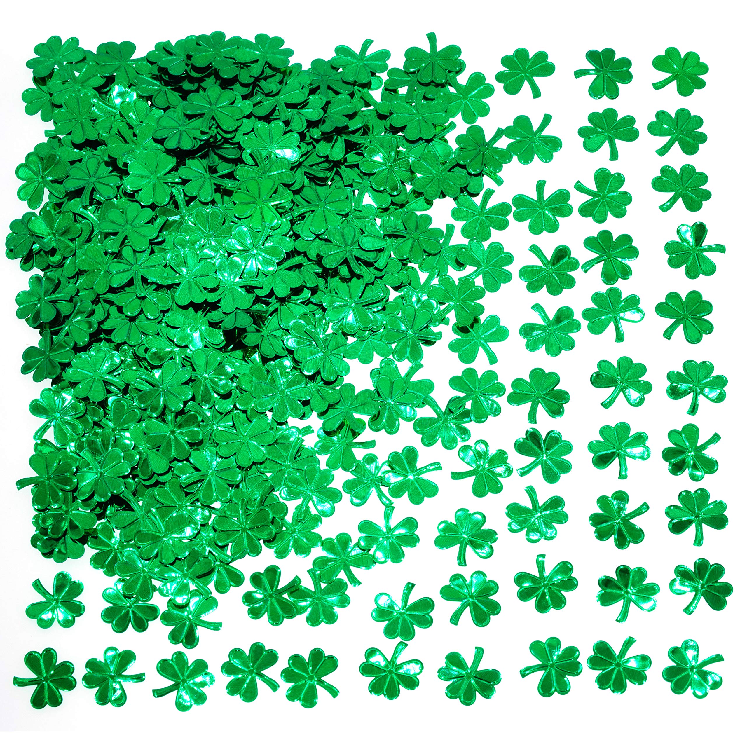 Green Party Table Scatter Confetti - St. Patrick's Day Shamrock Foil Metallic Sequins Confetti Lucky Irish Clover Party Sprinkles Confetti Decorations, 60g