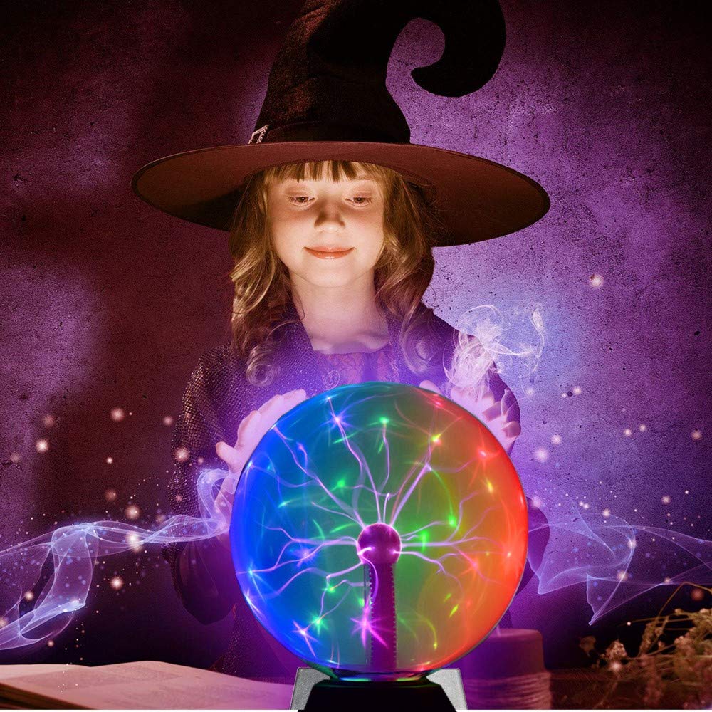 Magic Plasma Disco Ball Lamps Touch Sound Sensitive Desk Tesla Coil Lamp Light Nebula Sphere Lightning Globe Home Room Decor electrostatic Flashing Balls Nightlight 8 Inch