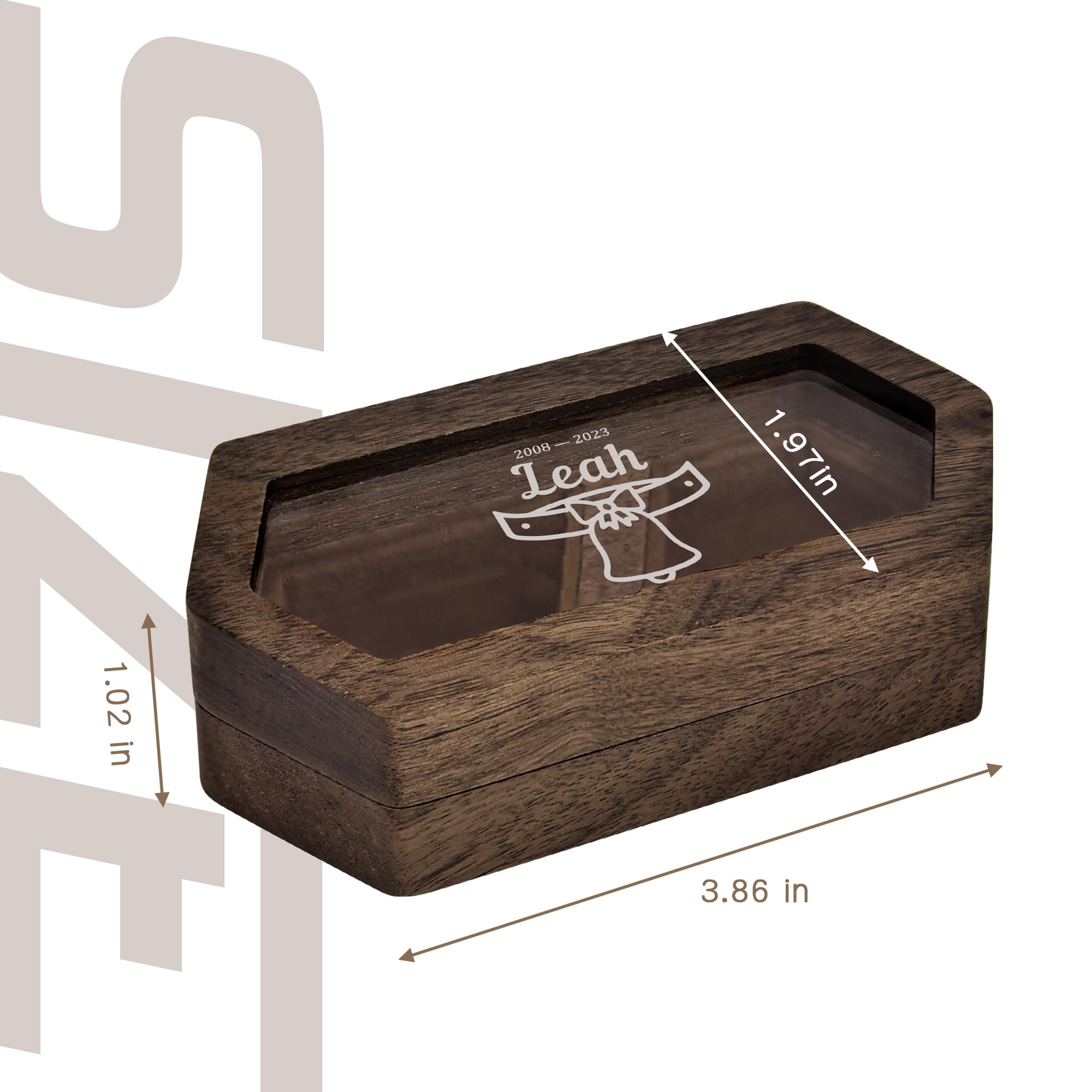 Pet Memorial Box Wooden Pet Urns Personalized Pet Box with Name Pet Memorial Tooth and Hair Case