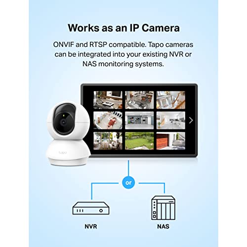 TP-Link Tapo 2K Pan/Tilt Security Camera for Baby Monitor, Dog Camera w/ Motion Detection, Motion Tracking, 2-Way Audio, Night Vision, Cloud/Local Storage, Works w/ Alexa & Google Home, 2-Pack(C210P2)