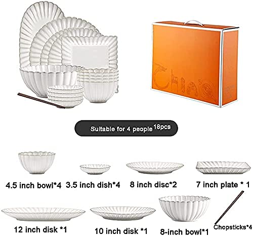 Porcelain Plate and Bowl Set,Dinnerware Set for Home or Special Restaurant, 26 Pcs Dinnerware Sets, Porcelain Tableware Set with Plates and Bowls, White Ceramic Dinner Set for Home Kitchen and Dinnin