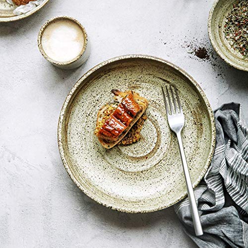 GagalU China Dinnerware Set,Dinner Plate Ceramics Dinnerware Set, Retro 26 Pieces Plate and Bowls Sets | Stoneware Matte Porcelain Dinner Set for Special Suitable for and Hotel,Din
