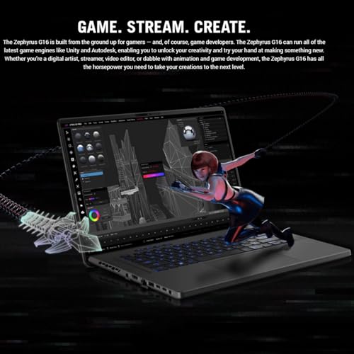 ASUS ROG Zephyrus-G16 Gaming Laptop 2023-16 inch 165Hz Display, CPU i7-13620H (10-core) Processor, NVIDIA GeForce RTX 4060, 16GB RAM, 2TB SSD, Backlit Keyboard, Wi-Fi 6, Windows 11 Home