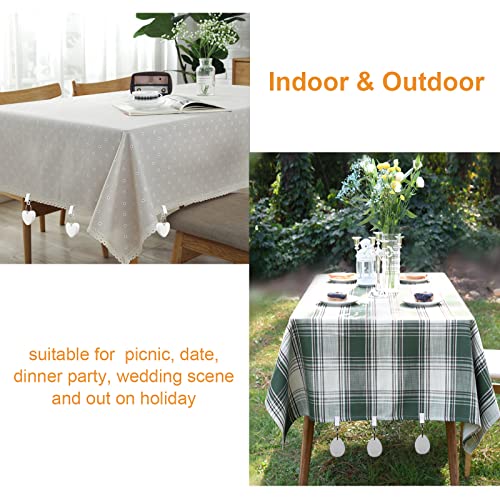 Morobor Tablecloth Weights Hangers, 8pcs Two Style Table Cover Weights with Stainless Steel Clip for Outdoor Family Dinner Garden Party Wedding Camping Picnic( White)