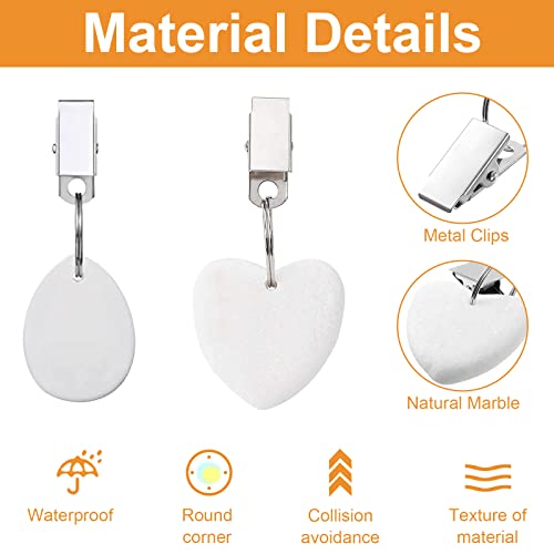 Morobor Tablecloth Weights Hangers, 8pcs Two Style Table Cover Weights with Stainless Steel Clip for Outdoor Family Dinner Garden Party Wedding Camping Picnic( White)