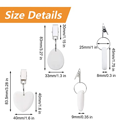 Morobor Tablecloth Weights Hangers, 8pcs Two Style Table Cover Weights with Stainless Steel Clip for Outdoor Family Dinner Garden Party Wedding Camping Picnic( White)