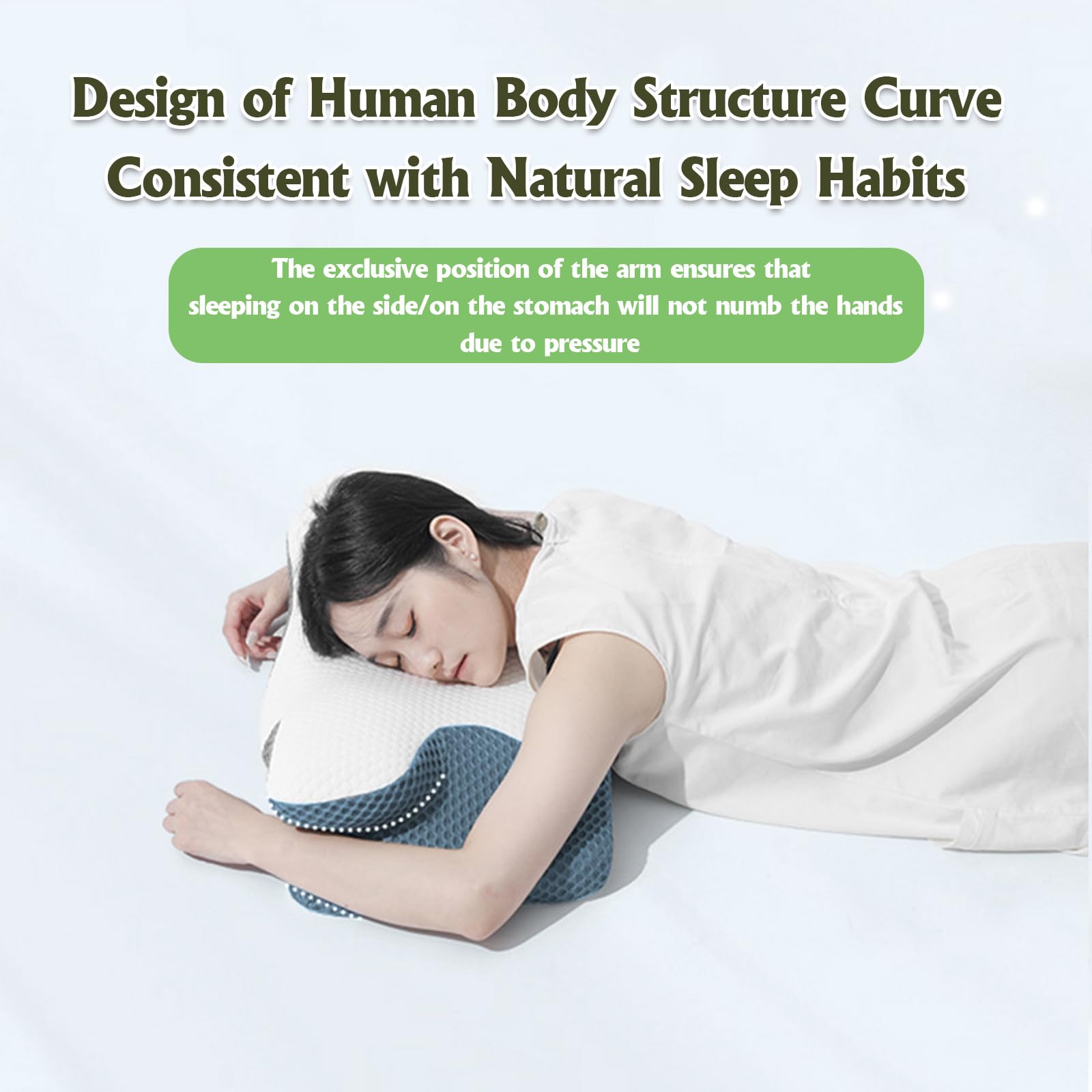 Cervical Pillow for Neck Pain Relief, Cervical Neck Pillow, Ergonomic Orthopedic Memory Foam Pillow with Pillowcase, Support Pillow for Side, Back, Stomach Sleepers (Gray)