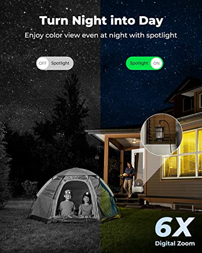 REOLINK Security Camera Outdoor, No Hub Needed, 2K Resolution, Wireless Battery Solar Powered, Color Night Vision with Spotlight, 2-Way Talk Live View, Built-in Siren, Argus 3 with Solar Panel