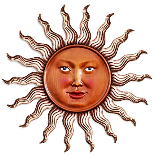 UXZCVIO Metal Sun Face Garden Art Decorations, Outdoor Hanging Wall Decor Sculptures for Home Garden Yard