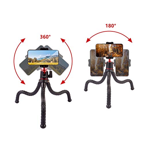 Camera Tripod, Famall Flexible Tripod Stand for Phone with Cold Shoe Phone Mount for iPhone Canon Nikon Sony Cameras