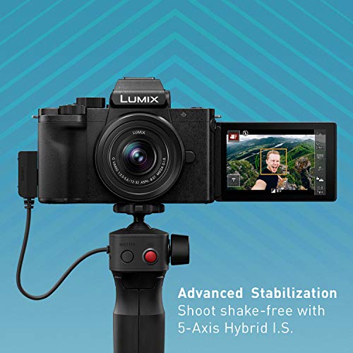 Panasonic LUMIX G100 4k Mirrorless Camera for Photo and Video, Built-in Microphone with Tracking, Micro Four Thirds Interchangeable Lens System, 12-32mm Lens, 5-Axis Hybrid I.S, DC-G100KK (Black)