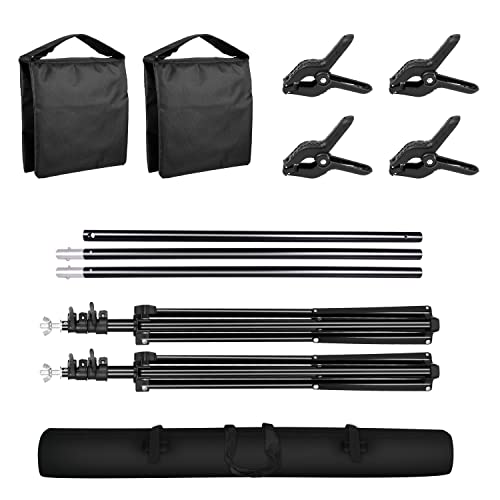SH Heavy Duty Background Stand, 2x2M Backdrop Support System Kit with Carry Bag for Photography Photo Video Studio,Photography Studio1
