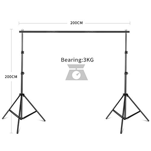 SH Heavy Duty Background Stand, 2x2M Backdrop Support System Kit with Carry Bag for Photography Photo Video Studio,Photography Studio1