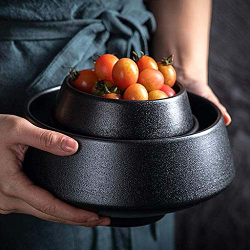 Stylish Dinner Plates,Ceramics Dinnerware Set, Black Glaze 34 Pieces Plates and Bowls Sets for Special Restaurant/Matte Porcelain Dinner Set Microwave Safe