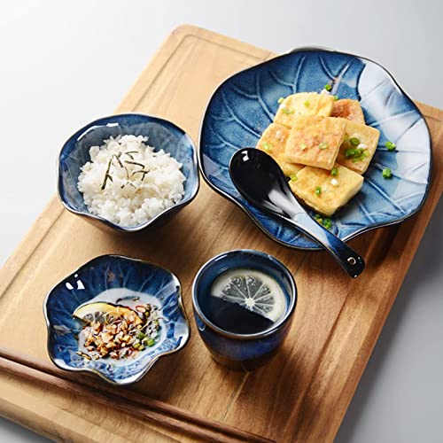 AB-Grade Porcelain Plate and Bowl Set,Porcelain 40 Piece Dinnerware Set, Service for 8, Ceramic Bowls and Plates Set Dinner Set, Reactive Glaze Dinnerware Sets, Kitchen Dishes Set, Oven/Microwave