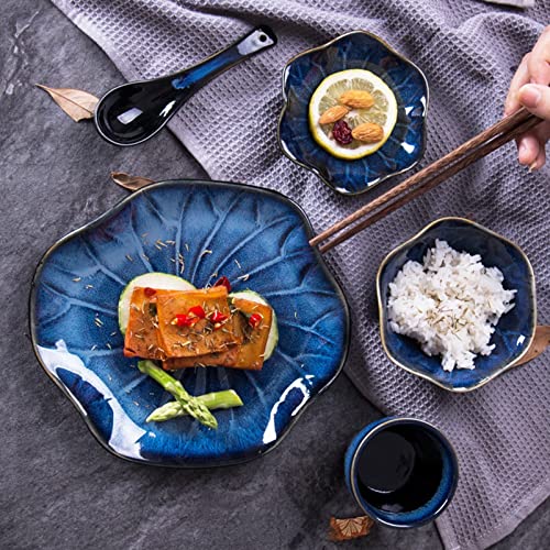 AB-Grade Porcelain Plate and Bowl Set,Porcelain 40 Piece Dinnerware Set, Service for 8, Ceramic Bowls and Plates Set Dinner Set, Reactive Glaze Dinnerware Sets, Kitchen Dishes Set, Oven/Microwave