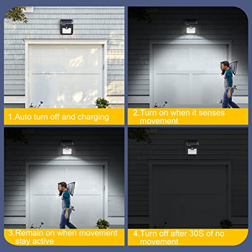 ZOOKKI Solar Outdoor Lights -120° Illumination Solar Motion Sensor Lights Outdoor - IP65 Waterproof Wireless Security Outdoor Solar Powered Lights for Garden Fence Patio Deck(28LED 4-Pack)