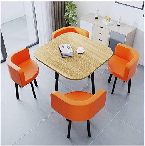 Kitchen Table Set, Office Conference Room Set, Office Negotiation Table and Chair Combination Business Meeting Small Round Table Lounge Home Balcony Living Room Pet Shop (Color : Blue) ( Color : Squar