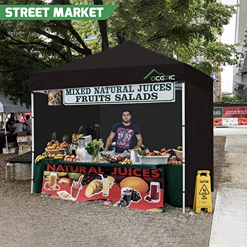 Acepic Instant Canopy Tent Sidewalls for 10x10 Pop Up Canopy 210D Waterproof,3 Piece Sidewall, Black(3PCS Sidewall Only, Canopy Tent NOT Included)