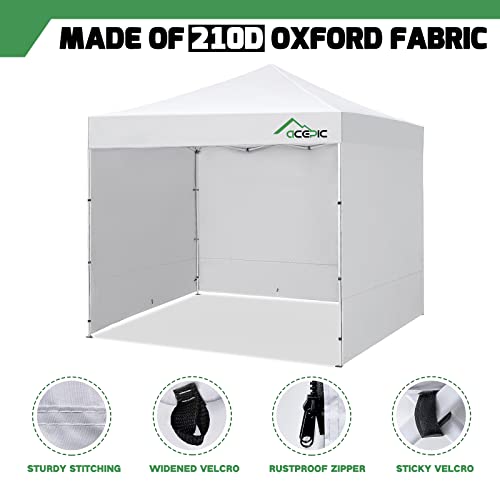 Acepic Instant Canopy Tent Sidewalls for 10x10 Pop Up Canopy 210D Waterproof,3 Piece Sidewall, Black(3PCS Sidewall Only, Canopy Tent NOT Included)