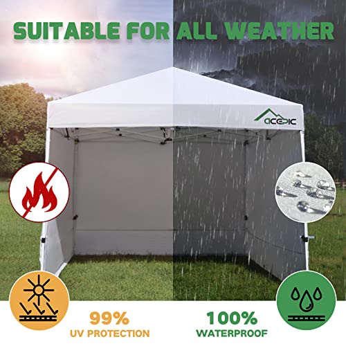 Acepic Instant Canopy Tent Sidewalls for 10x10 Pop Up Canopy 210D Waterproof,3 Piece Sidewall, Black(3PCS Sidewall Only, Canopy Tent NOT Included)