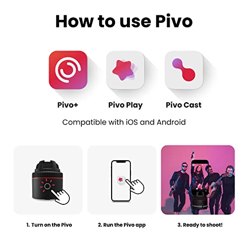 Pivo Pod Lite Classic Auto Face Tracking Phone Holder, 360° Rotation, Content Creator Essentials, Vlogging, Live Stream, Selfie, Makeup, YouTube, TikTok, Compatible with iPhone and Android