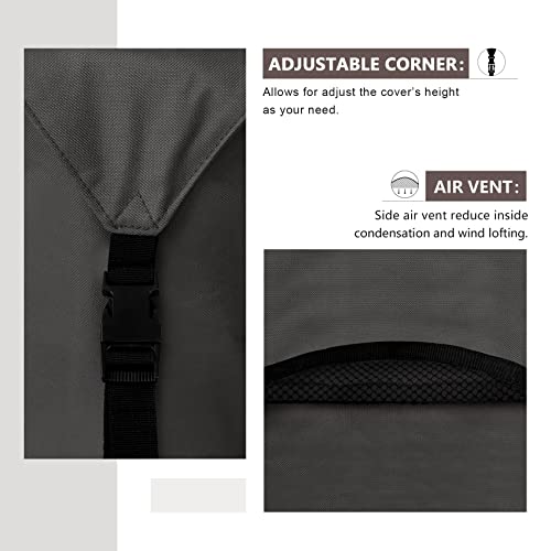 ULTCOVER Rectangular Patio Heavy Duty Table Cover - 600D Tough Canvas Waterproof Outdoor Dining Table and Chairs General Purpose Furniture Cover Size 64L x 52W x 28H inch, Black