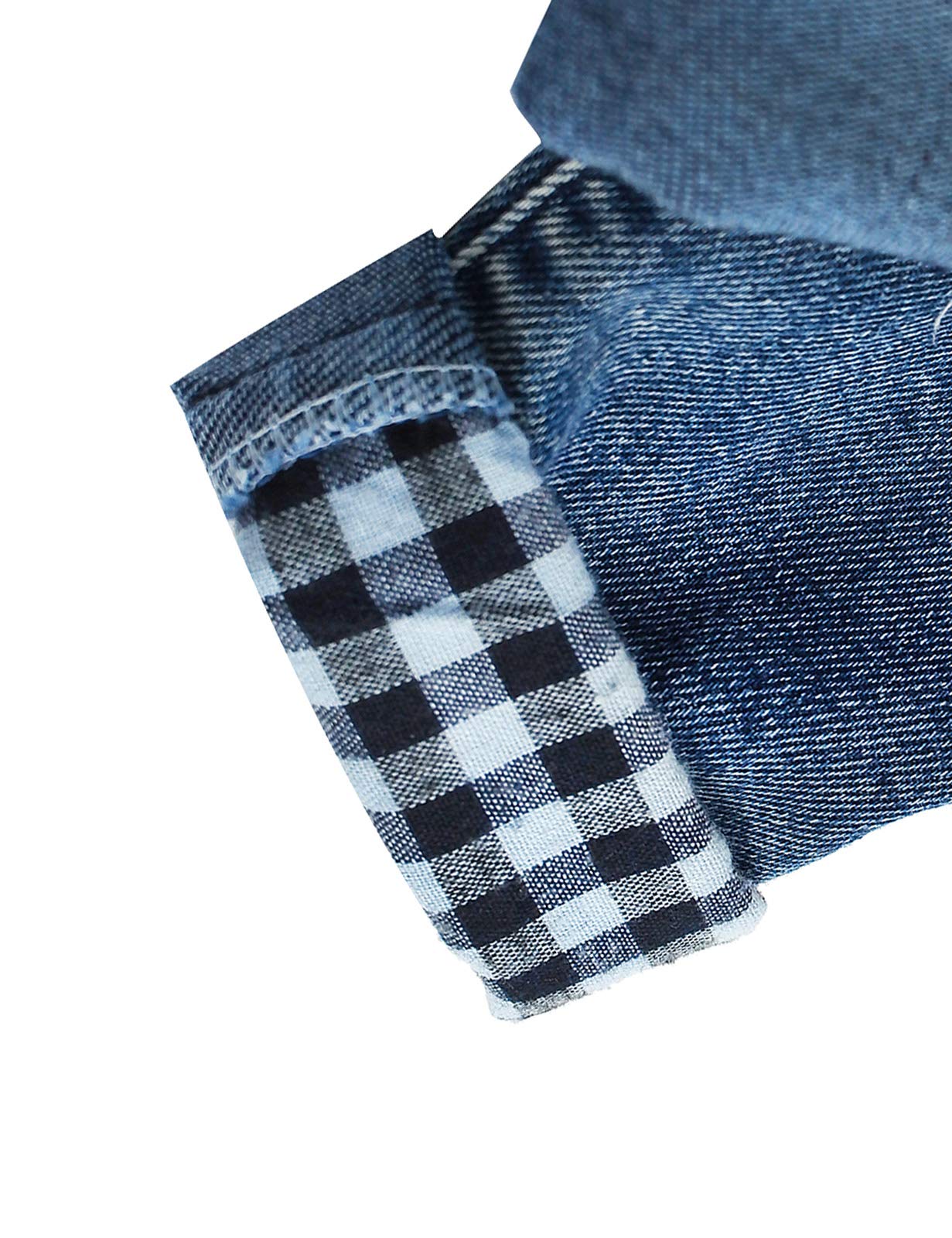 KIDSCOOL SPACE Toddler Kids Ripped Holes Elastic Waist Plaid Lining Jeans,Blue,18-24 Months