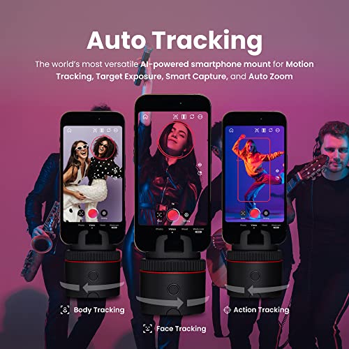 Pivo Pod Lite Classic Auto Face Tracking Phone Holder, 360° Rotation, Content Creator Essentials, Vlogging, Live Stream, Selfie, Makeup, YouTube, TikTok, Compatible with iPhone and Android