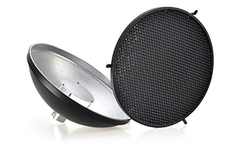 Godox AD-S3 Beauty Dish Reflector with Honeycomb Cover for Godox AD200PRO AD200 Pocket Flash Godox AD180 AD360 AD360II Flash Speedlite - Including Cleaning Kit