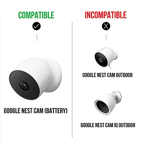 Wasserstein Protective Cover Compatible with Google Nest Cam Outdoor or Indoor, Battery - Protective Silicone Cover for Your Camera (1 Pack/Black)