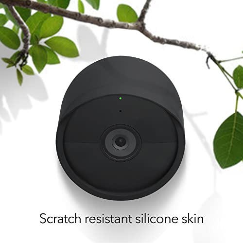 Wasserstein Protective Cover Compatible with Google Nest Cam Outdoor or Indoor, Battery - Protective Silicone Cover for Your Camera (1 Pack/Black)