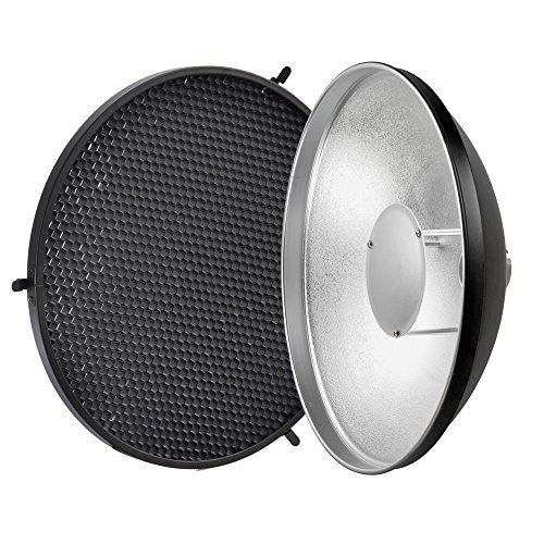 Godox AD-S3 Beauty Dish Reflector with Honeycomb Cover for Godox AD200PRO AD200 Pocket Flash Godox AD180 AD360 AD360II Flash Speedlite - Including Cleaning Kit