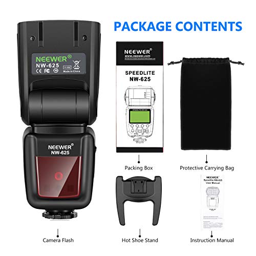 Neewer NW625 GN54 Speedlite Flash for Canon Nikon Panasonic Olympus Pentax Fujifilm DSLRs and Mirrorless Cameras and Sony with Mi Hot Shoe Like a9 a7 a7II a7III a7R III a7RII a7SII a6000 a6300 a6500