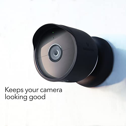 Wasserstein Protective Cover Compatible with Google Nest Cam Outdoor or Indoor, Battery - Protective Silicone Cover for Your Camera (1 Pack/Black)