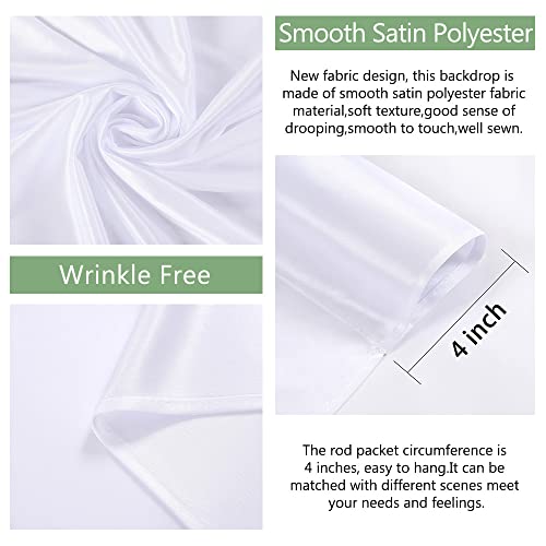 10x10FT White Backdrop Curtain for Parties Wedding White Photo Backdrop Curtains Drapes Fabric for Baby Shower Party Photoshoot Background Decorations