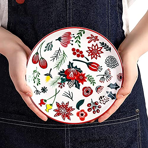 GagalU Fine Dinnerware Set,10 Piece Dinnerware Set, Ceramic Tableware Set, Dinner Plates and Bowls, American Multicolor Pastoral Floral, Service for 2