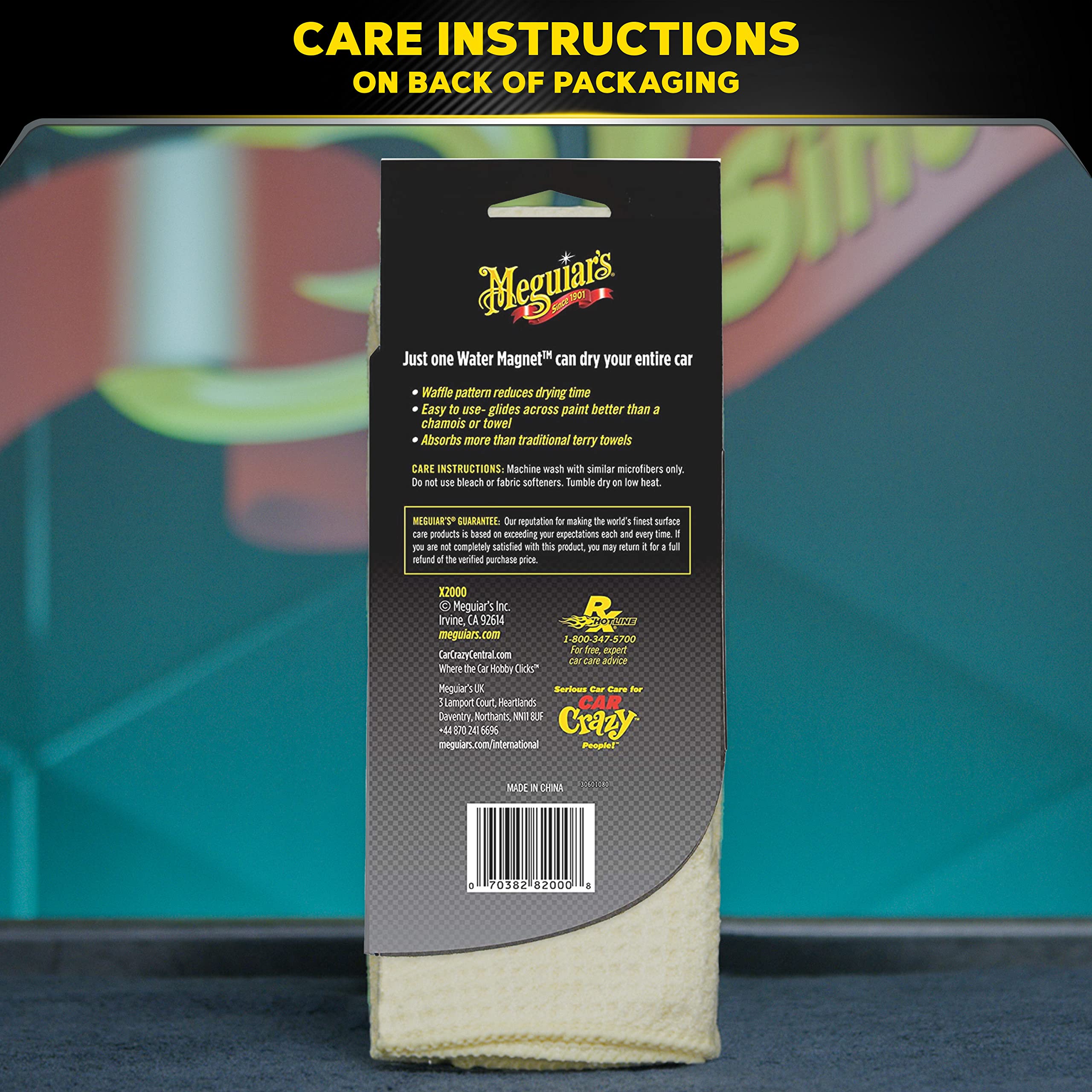 Meguiar's X2000 Water Magnet Microfiber Drying Towel, 22" x 30" - 1 Towel