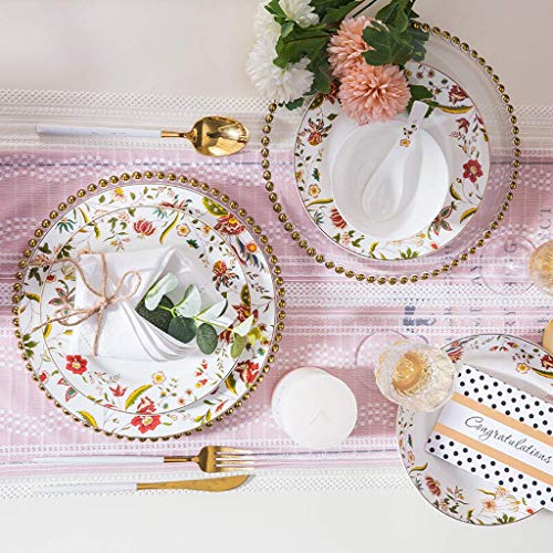 High-End Dinner Set,Ceramics Dinner Sets, Cereals Bowl & Soup Pot & Plate | 56 Pieces Bone China Porcelain Dinnerware Set for Wedding Gifts and New Year